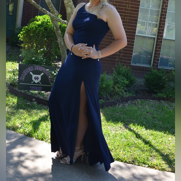 Jump | Dresses | Jump Apparel Navy Blue Prom Dress With A Side And Leg ...